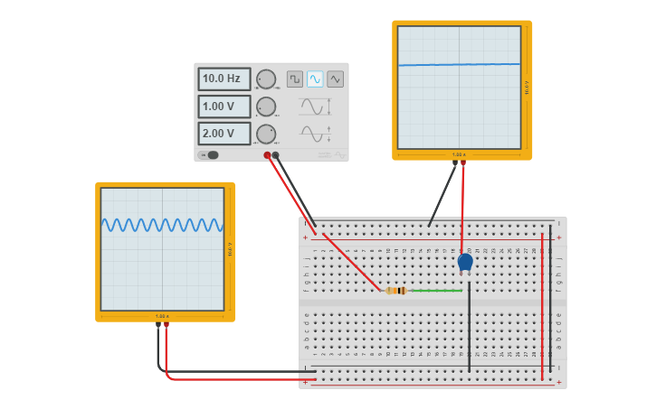 Circuit design low pass filter - Tinkercad