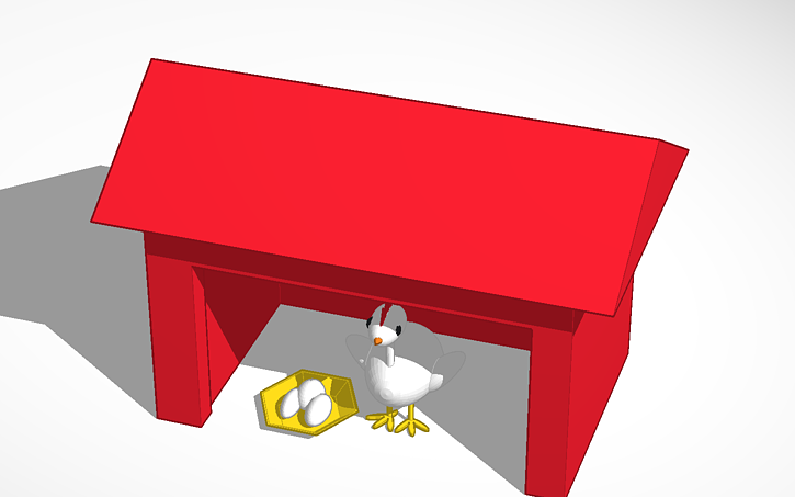 3D design Chicken and house | Tinkercad