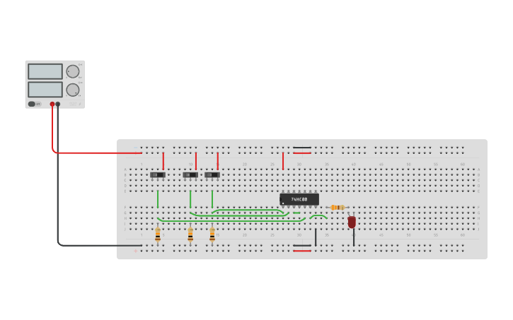 Circuit design Diseño y montaje de un circuito combinacional - Tinkercad