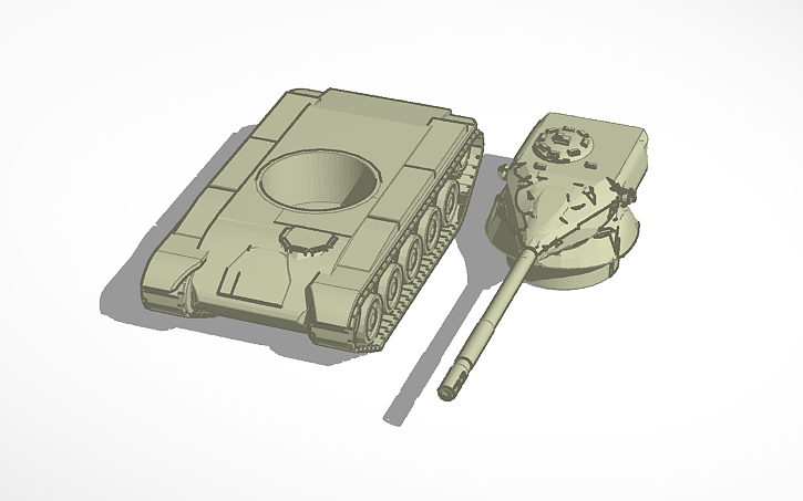 3D design T69 Medium Tank For 3D Printing - Tinkercad
