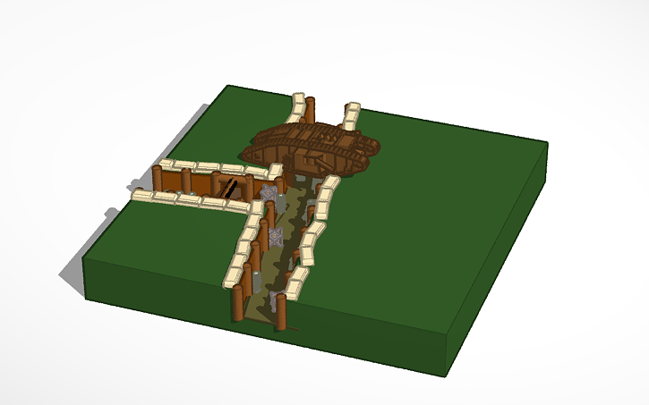 3D design WW1 trench - Tinkercad