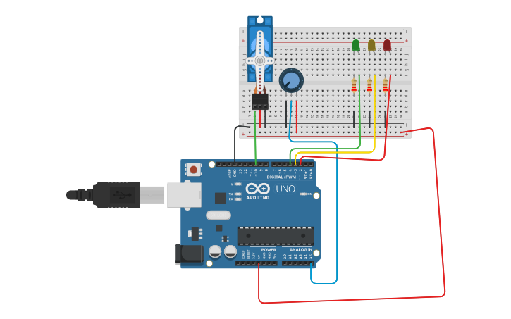 Circuit design Servo motor | Tinkercad