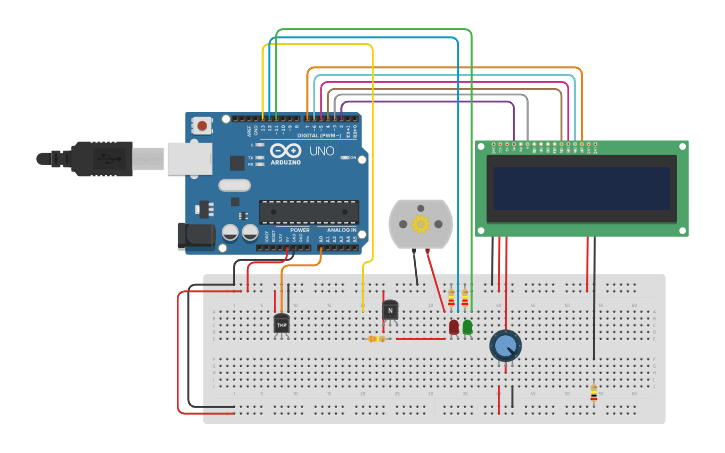 Circuit design Automatic plant watering system - Tinkercad