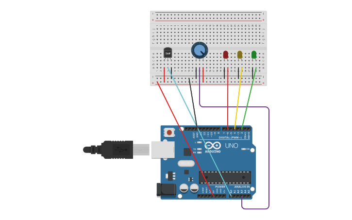 Circuit design Program 4: Temperature Sensor - Tinkercad