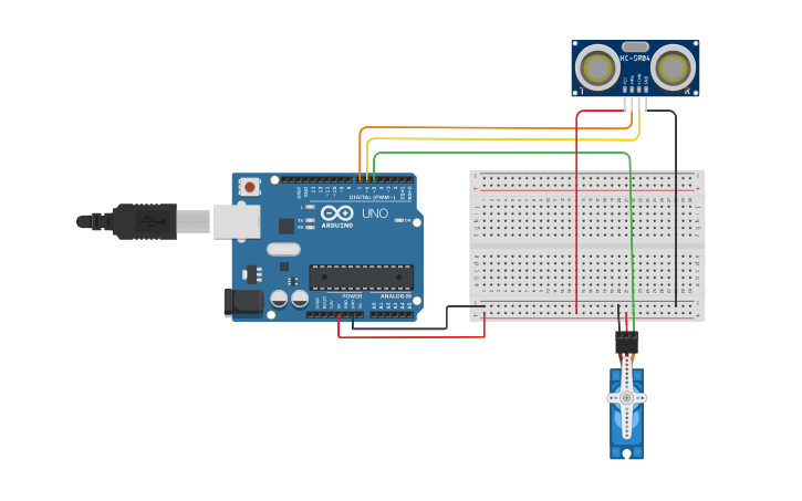 Circuit design Smart Hand Sanitizer using TinkerCAD - Tinkercad