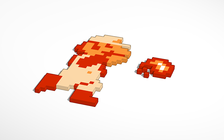 3D design Fire Mario throwing fireball #SuperMarioBros - Tinkercad