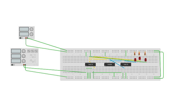 Circuit Design Synchronous Counter Tinkercad