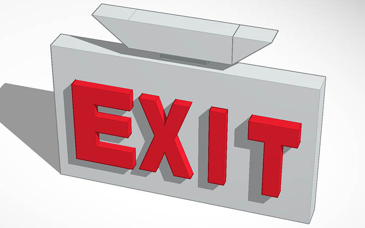 3D design Exit sign - Tinkercad