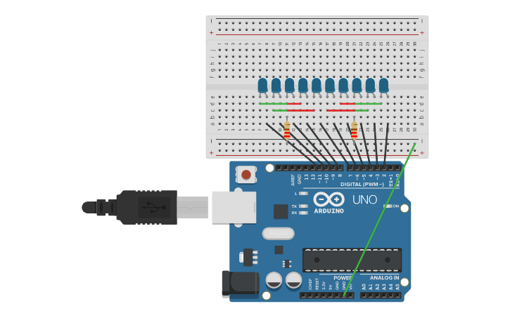 Circuit Design Binary Counter Tinkercad