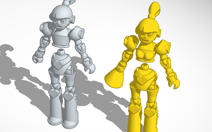 3D design Robo-Girl 1 & 2 (Umbrella girl remix) - Tinkercad