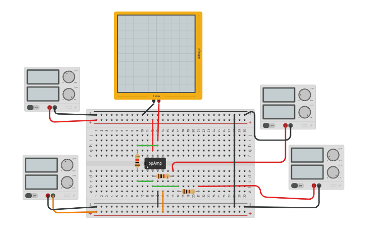 Circuit design CSE310L-Exp8(part 1)- Voltage Adder circuit | Tinkercad