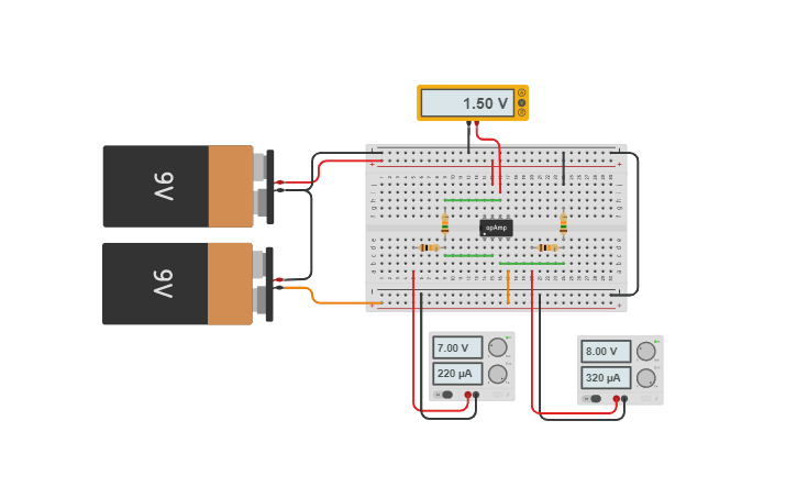 Circuit design Model Lab - Diff amp | Tinkercad