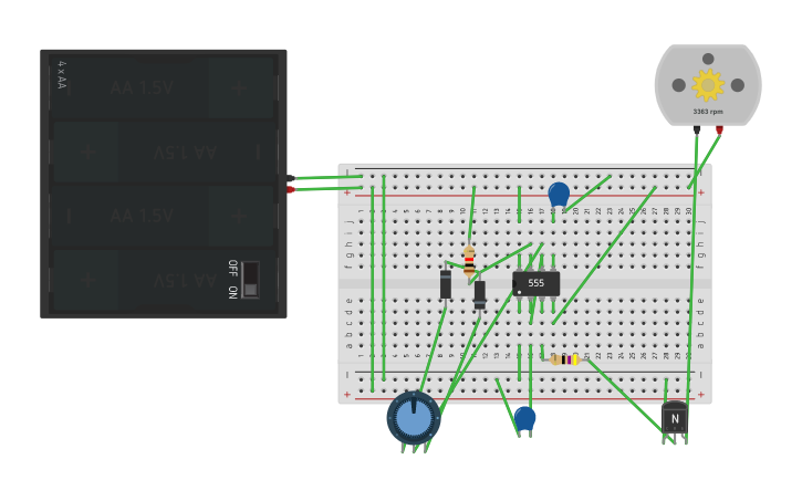 Circuit Design Motor Rotation Tinkercad