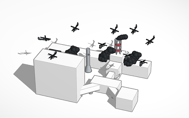 3D design Explosion at Chernobyl NPP in bernice city. - Tinkercad