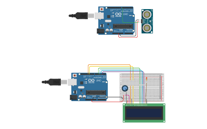 Circuit design lcd affichage hello world - Tinkercad