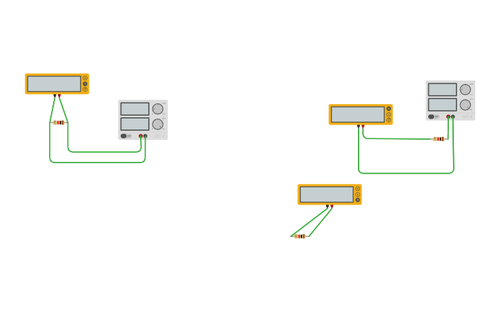 Circuit design voltage and current and resistance measurement - Tinkercad