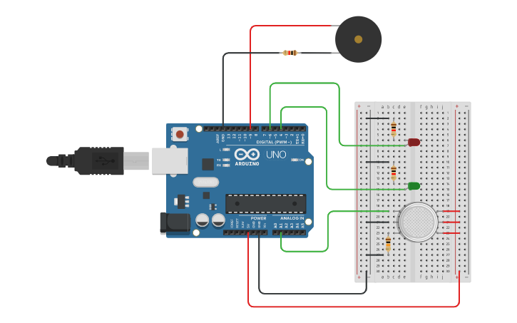 Circuit Design Gas Sensor Alarm Tinkercad