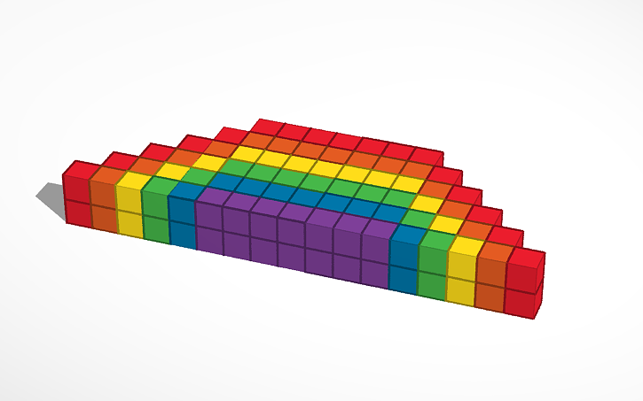 3D design The pixel rainbow | Tinkercad