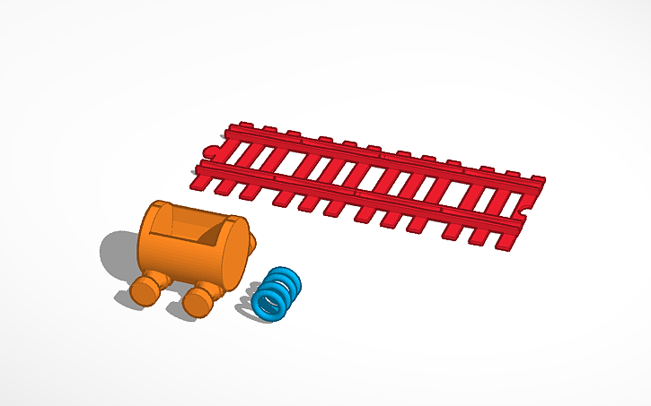 3D design Minecart + tracks - Tinkercad