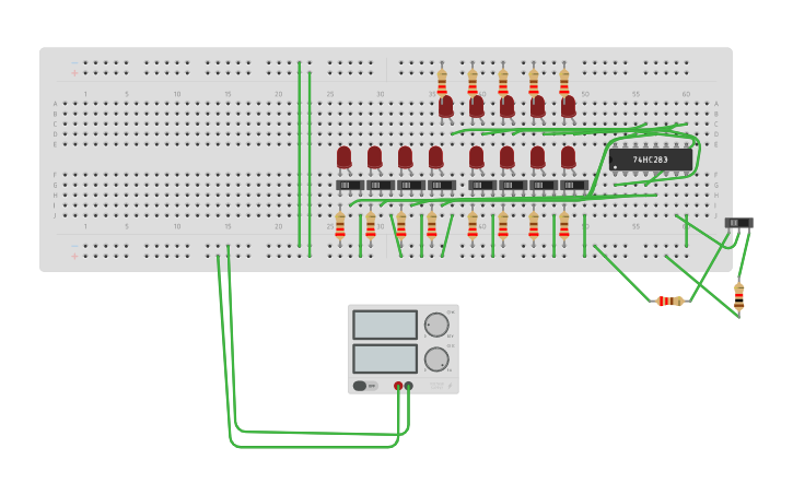 Circuit Design Hc 283 4 Bit Adder Tinkercad