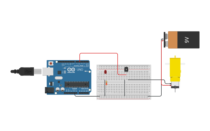 Circuit design transistors and motors - Tinkercad