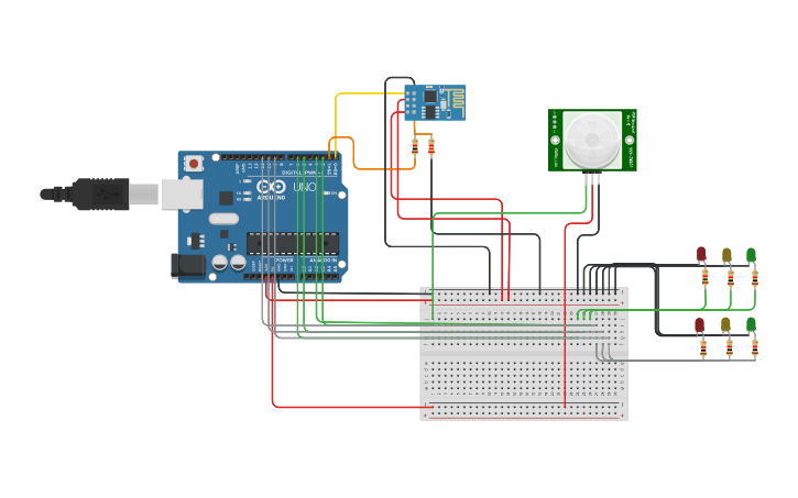 Circuit design Lab3-Traffic light control system 19BLC1022 - Tinkercad