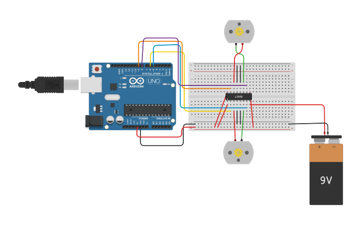 Circuit design Copy of DC Motor - Tinkercad