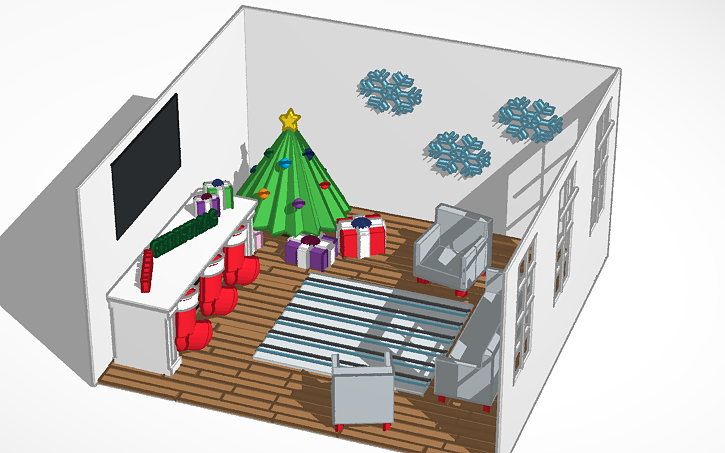 3D design christmas scene | Tinkercad