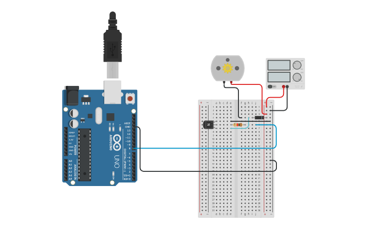 Circuit design motor - Tinkercad