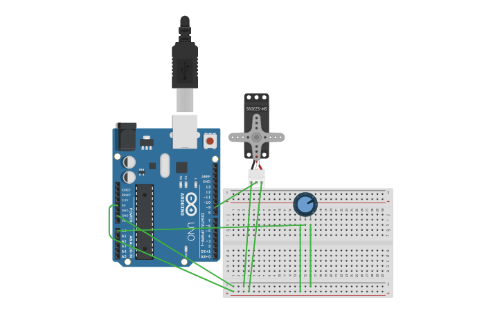 Circuit Design Controlando O Motor Tinkercad