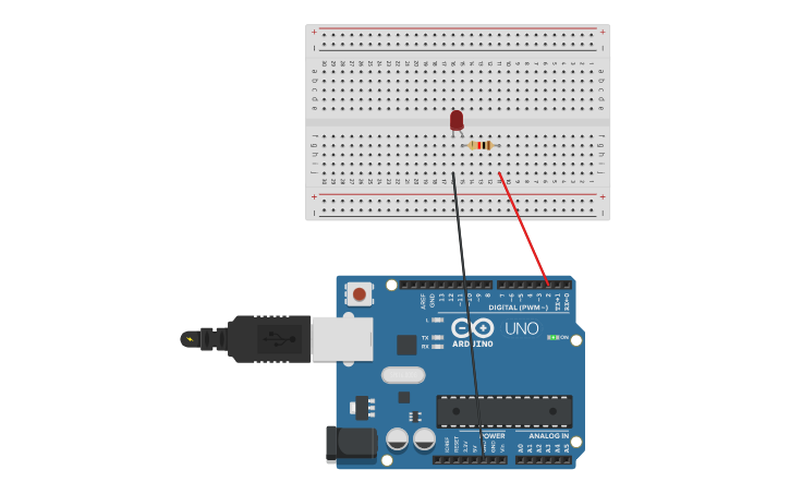 Circuit design LED - Tinkercad