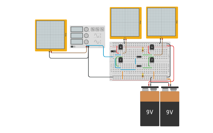 Circuit design PUSH-PULL - Tinkercad