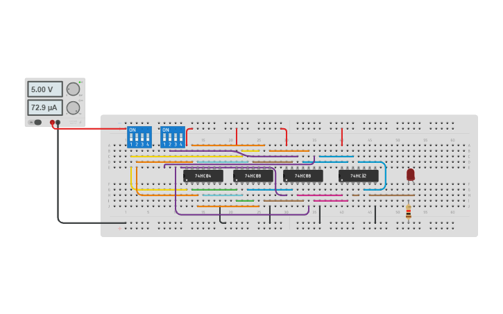 Circuit design 4:1 Multiplexer - Tinkercad