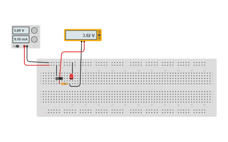 Circuit design Circuito con un led - Tinkercad