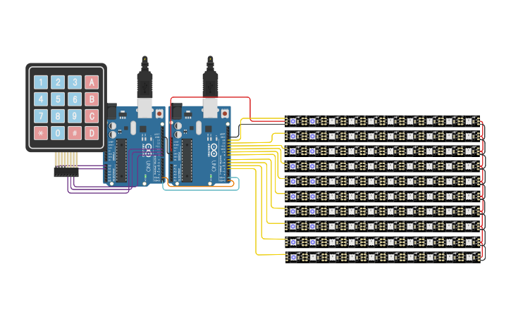 Circuit design Matrix 10x10 - Tinkercad
