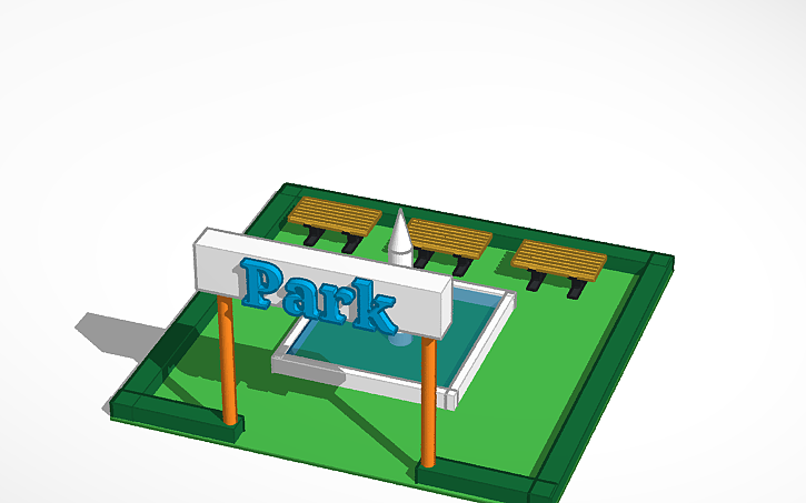 3D design fountain park | Tinkercad