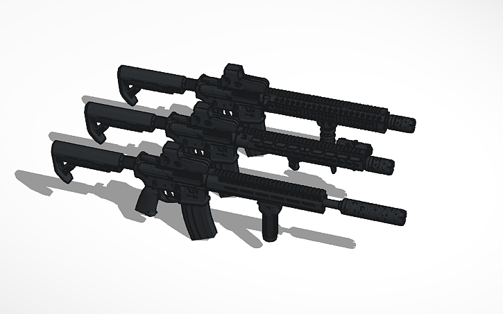 3D design Airsoft M4 Concept 30 1-3 | Tinkercad
