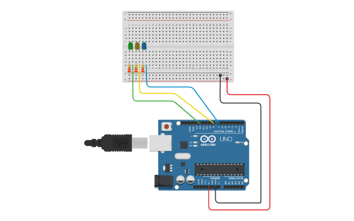 Circuit design 006b Scrolling LEDs - Tinkercad