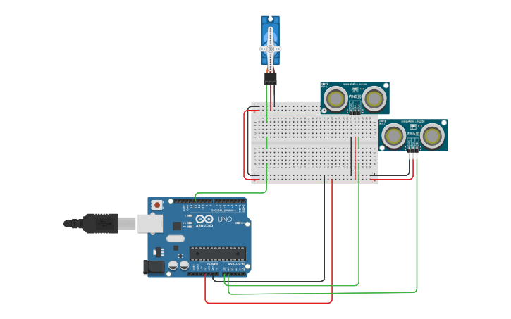 Circuit design Production Line Control System - Tinkercad