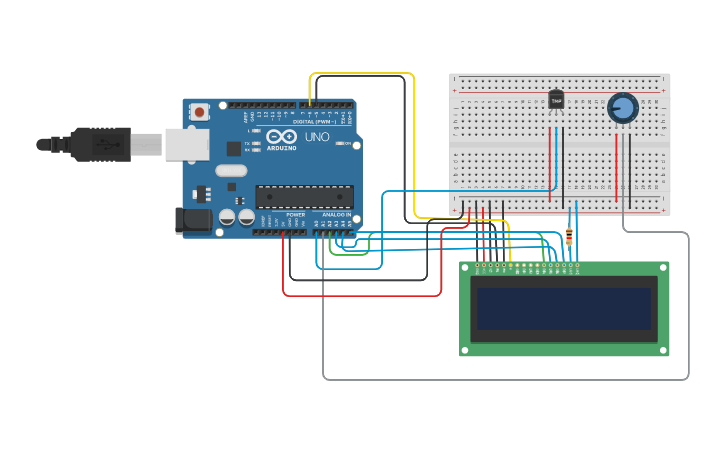 Circuit design atividade sensor de temperatura | Tinkercad