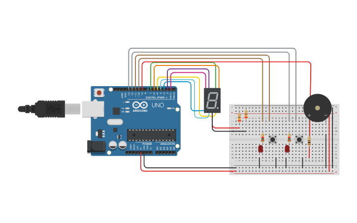 Circuit design Buzzer-Beater - Tinkercad