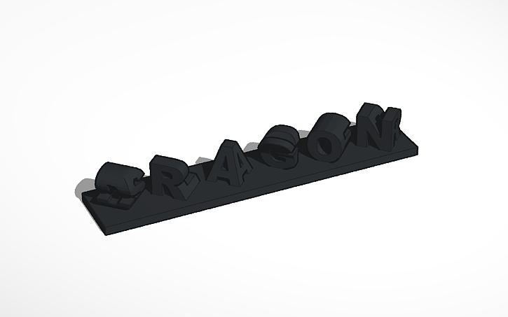 3D design Dragon+Slayer Anamorphic Text - Tinkercad