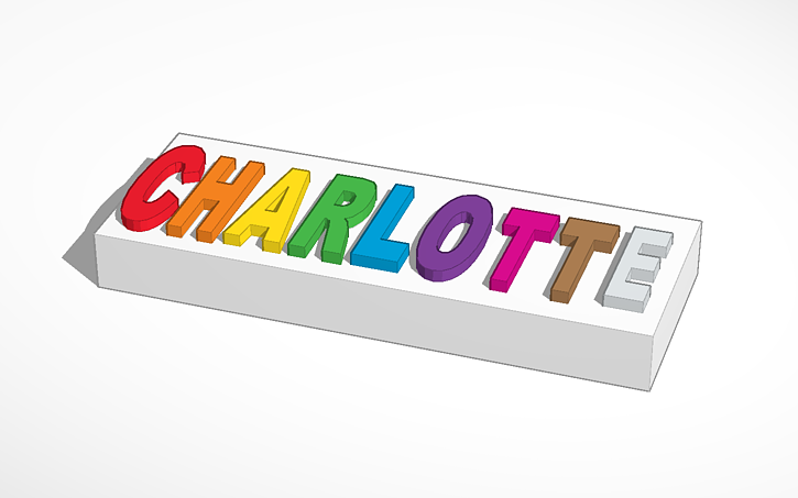 3D design Charlotte Name-Tag | Tinkercad