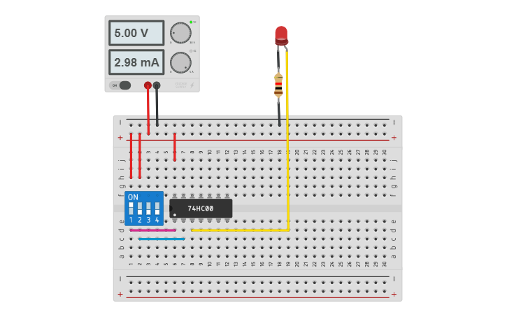 Circuit design Familiarization of NAND gate - Tinkercad