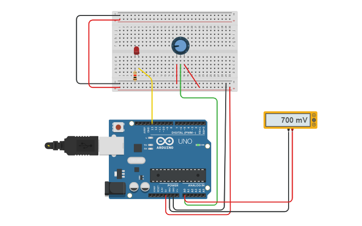 Circuit design Potentiometer | Tinkercad
