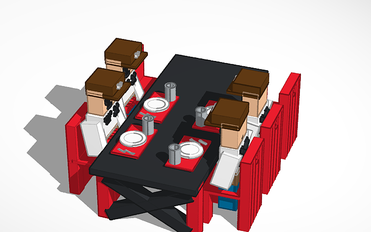 3D design dinner scene - Tinkercad
