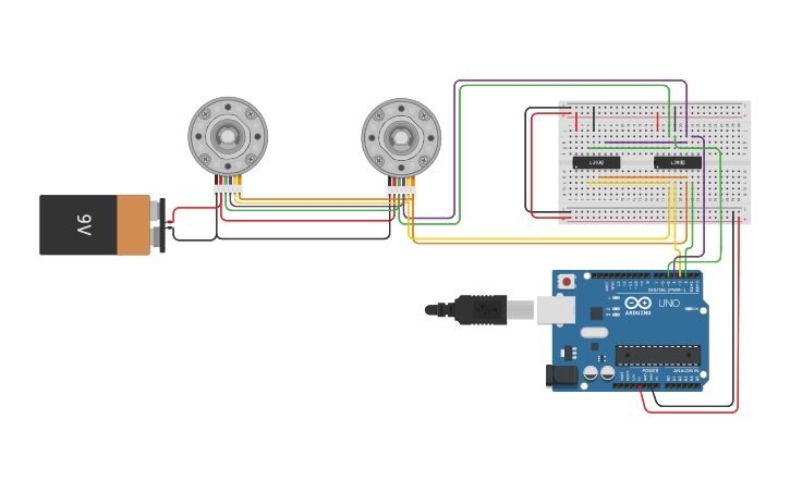 Circuit design Artioli Stepper Motors - Tinkercad