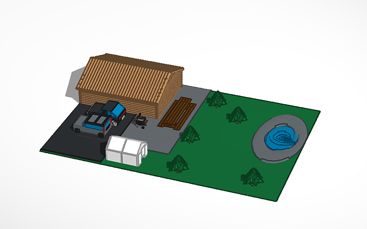 3d Design Wooden House Copyable Design Tinkercad