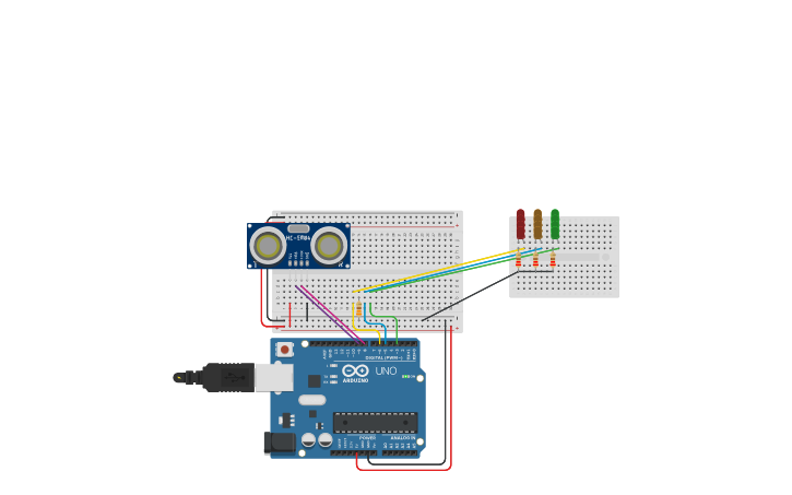 Circuit design PARKING SENSOR - Tinkercad