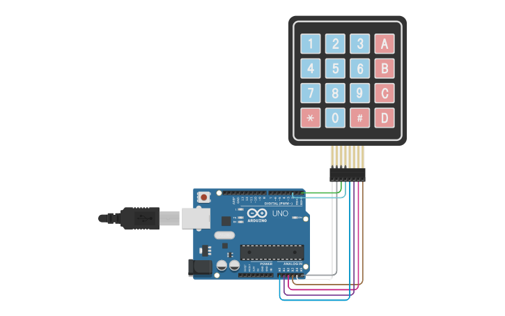Circuit Design Fritzing 4x4 Keypad Tinkercad